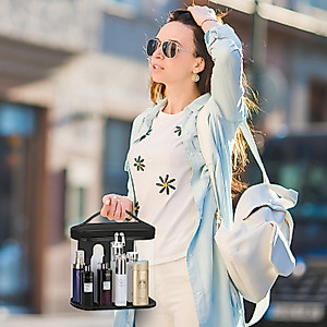 HAOGUAGUA Heavy Duty Leak Proof Clear Travel Bags for Toiletries, Transparent Makeup Cosmetic Bag with Zipper and Handle (Large, Black)