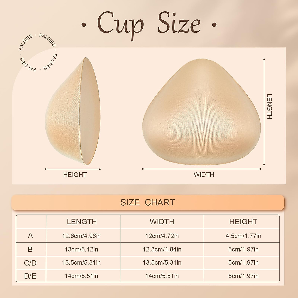 Hercicy 1 Pair Cotton Breast Forms Light Sponge Boobs Mastectomy Breast Cancer Support Bra for Women