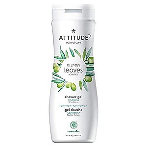 ATTITUDE Nourishing Body Wash, for Dry & Sensitive Skin, EWG Verified, Hypoallergenic, Vegan, Cruelty Free, Olive Leaves, 16 Fl Oz (11293)