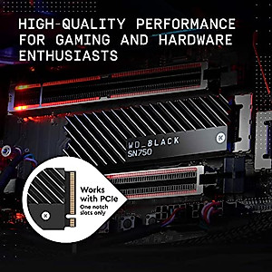 WD_BLACK 2TB SN750 NVMe Internal Gaming SSD Solid State Drive with Heatsink - Gen3 PCIe, M.2 2280, 3D NAND, Up to 3,400 MB/s - WDS200T3XHC