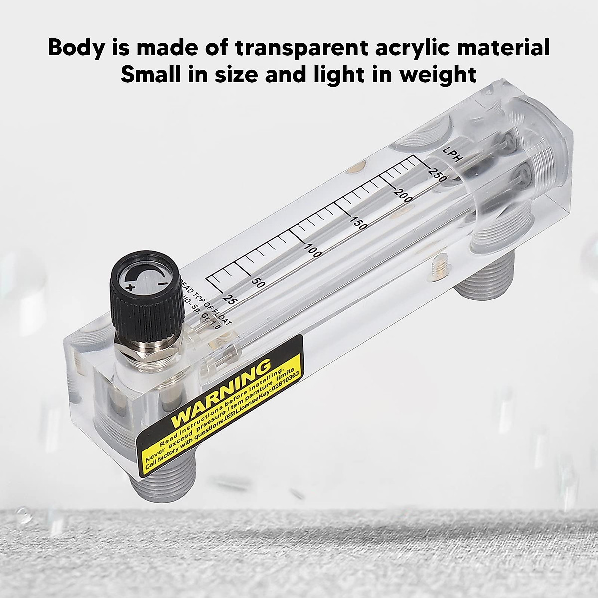 Water Meter Panel Mount Type Flowmeter,Premium Transparent Acrylic Panel Current Meter - Large Range Liquid Current Measurement and Control for Accurate Applications