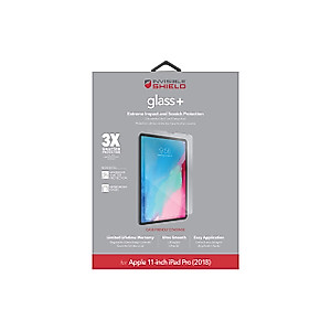 Invisible Shield ZAGG InvisibleShield Glass Plus - Tempered Glass Screen Protector Made for The Apple iPad Pro 11 Inch - Clear
