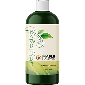 Extra Clarifying Shampoo and Scalp Scrubber - Sulfate Free Cleansing Shampoo for Oily Hair Care with Hair Shampoo Brush and Scalp Exfoliator Made with Recycled Wheat Straw and Soft Silicone 16 fl oz