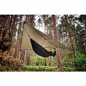 AquaQuest Guide Camping Tarp - Ultralight Tent Cover or Rain Fly - Waterproof Camping Gear Must Haves for Hiking, Hammock, Bivy & Survival, 10 x 10 ft, Olive Drab