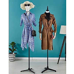 Mannequin Display Stand Female Mannequin Torso Mannequin Dress Form Shelf Grade, Wood Arm, Triangular Base ( Color : B ) (A )