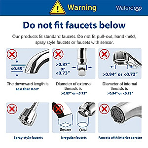 Waterdrop WD-FC-01 NSF Certified Basic Faucet Filter, 320-Gallon Carbon Fiber Faucet Filtration System, Tap Water Filter, Reduces 93% Chlorine, Bad Taste and Odor with One Filter