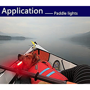 Amzonly LED Navigation Lights Kit for Boat Kayak, Stern Lights Battery operated, 4Pack Rechargeable LED Lights for Night Kayaking, Bike Tail Light, 4 Light Mode Options, 2pcs Safety Whistle included