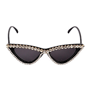 Naimo Sparkling Crystal Cat Eye Sunglasses UV Protection Rhinestone Sunglasses