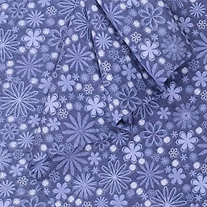 Mook Fabrics Flannel Floral, Blue Indigo, 15 Yard Bolt