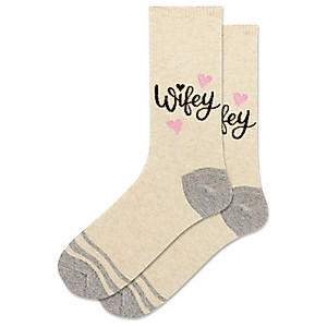 Hot Sox womens Crew Socks, Off-white, 9 11 US