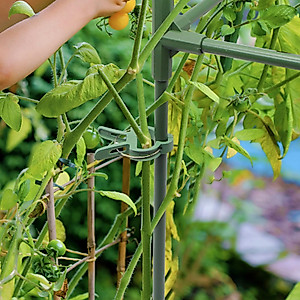 MYMULIKE Tomato Cages for Garden, 3 Pack Square Tomato Cage Heavy Duty, Height-Adjustable Tomato Trellis for Raised Garden Bed, Plants, Flowers Support Stakes- 10 Clips Included