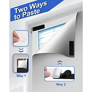 Saudoli 157" x 57" Blackout Curtains for Bedroom - 100% Blackout Window Shades with Hook and Loop Tape | Window Shades for Home Baby Nursery, Bedroom, Dorm Room, Office or Travel (White)