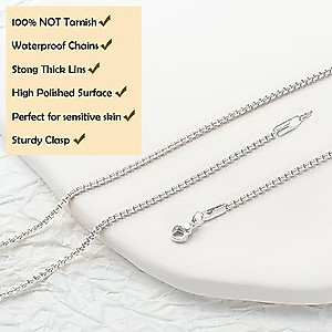 Reoxvo 2mm Silver Chain Necklace Jewelry for Men Boys Stainless Steel Mens Thin Box Chain Necklaces Italy Chains for Men 20 inch