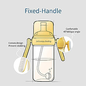 POTATO Sippy Cup For Toddlers with Straw Spill Proof, PPSU Learner Cup with Handle for Baby 1 year old, Water Bottle with weighted ball, 10 Ounce Yellow