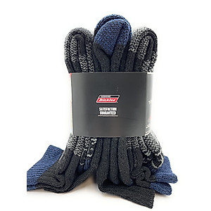 Dickies Genuine Men’s 3-Pairs Steel Toe Crew Performance Thermals Socks, Wool Blend , Multicolor (Gray, Navy & Black) Pack of 1