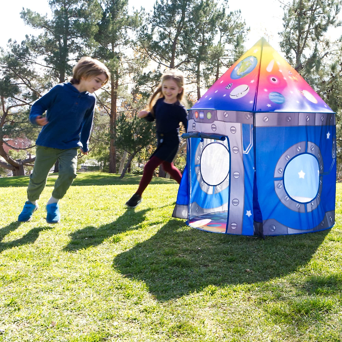 Rocket Ship Play Tent for Kids | Spaceship Toys and Forts for Boys and Girls | Imaginative Indoor and Active Outdoor Play, Games & Gifts