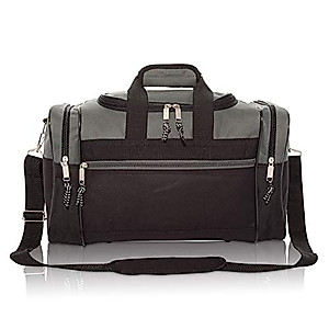 Dalix 17'' Blank Duffle Bag in Gray and Black Medium