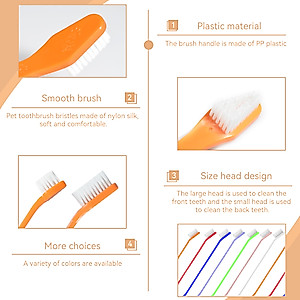 KEJJNYER 70 Pieces Dual End Dog Toothbrush Pet Toothbrush, Dual Headed Pet Tooth Brush, Soft Grooming Dual Side Dog Toothbrush Multicolored for Pet Teeth Cleaning