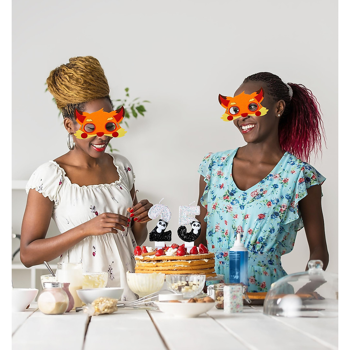 Black Number 8 Candle,Panda Birthday Cake Candles for Kid Adult Number Birthday Candles Party Supplies