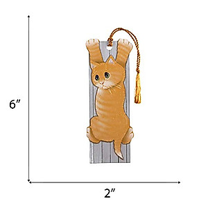 Hello Me to Remember Goldtone Kitty 6 x 2 Cardstock Bookmark with Tassel Pack of 12