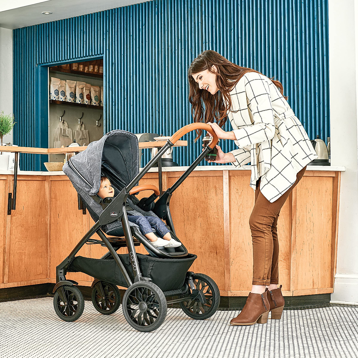 Chicco Corso LE Modular Travel System, Corso LE Stroller with KeyFit 35 Infant Car Seat and Base, Stroller and Car Seat Combo, Infant Travel System | Hampton/Blue