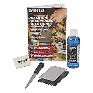 Trend Complete Diamond Sharpening Kit: Double-Sided Credit Card Stone & Mini Taper File w/ Lapping Fluid, Cleaning Block, Instructional DVD & Guide, DWS/KIT/C