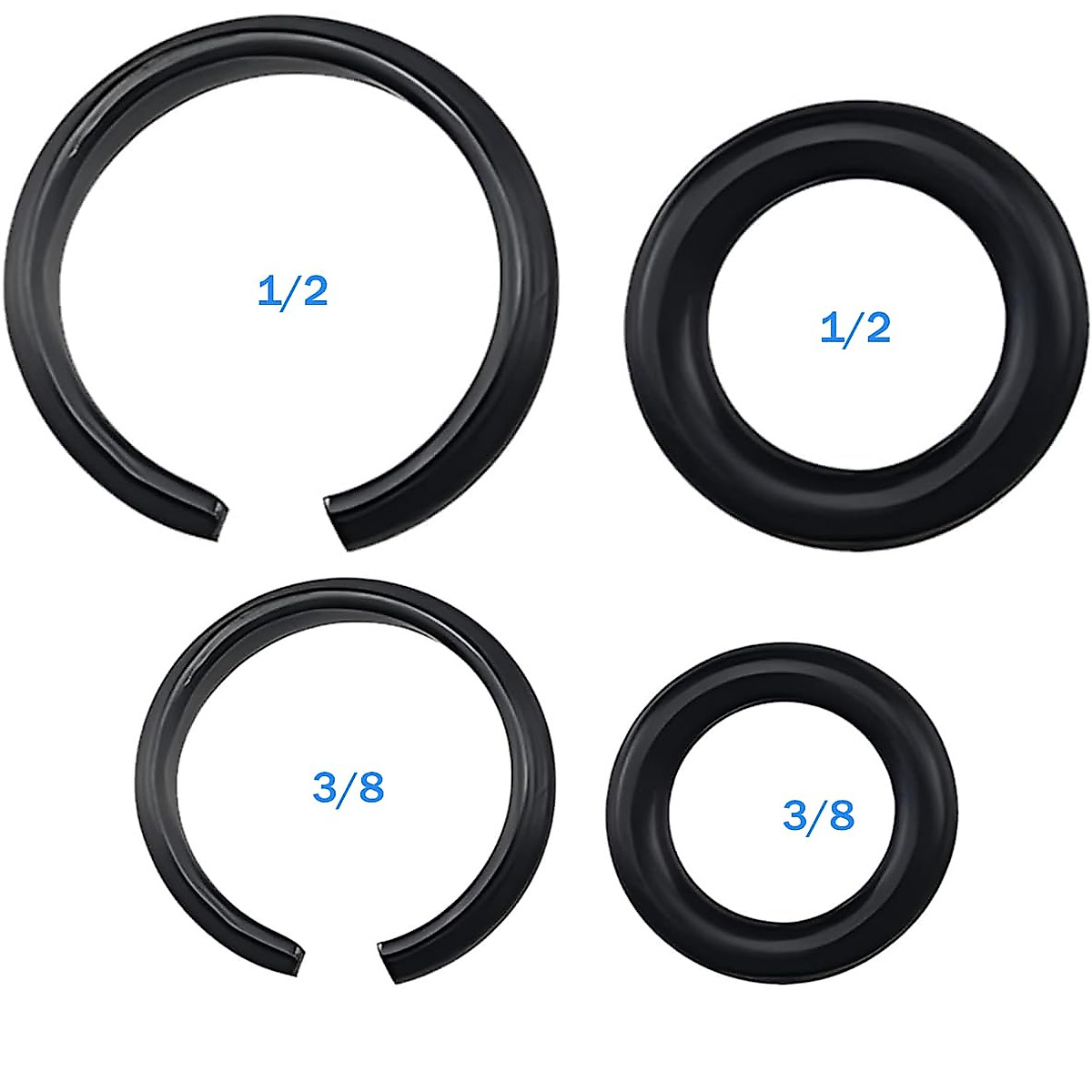 (10+10Sets) 1/2" and 3/8" Impact Wrench Retainer Rings Clip with O-ring, Compatible With Milwaukee Electric/Pneumatic Type Impact Wrench, Including Anvil Retaining Ring Install Tool