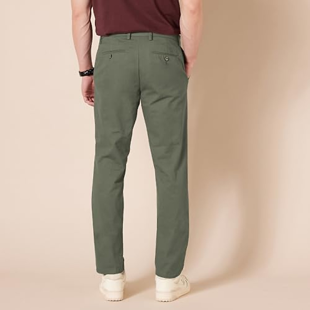 Amazon Essentials Men's Slim-Fit Wrinkle-Resistant Flat-Front Chino Pant, Dark Olive, 33W x 32L