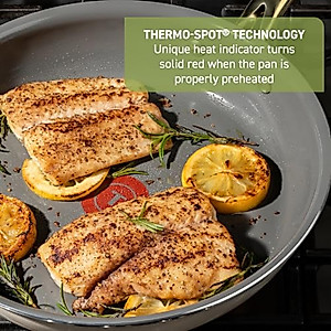 T-fal Preserve Ceramic, Ceramic Non Stick Fry Pan 12 Inch, Oven Broiler Safe 350F, Inoceram Glide Technology, Even Heat Base, Nonstick Cookware, Pots and Pans, Kitchen Frying Pan, Skillet, Beige