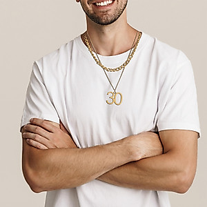 30th birthday gifts for him men - with pendant necklace - 30th birthday decorations for men, 30th anniversary, birthday gift ideas for him, son, husband, friend. The number 30 fashion jewelry