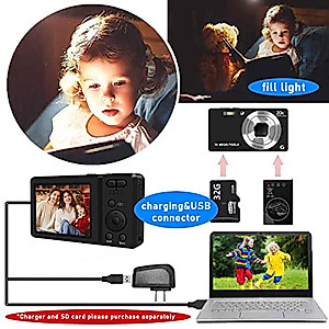 Digital Camera, 4K 56MP Camera for Kids, Small Digital Camera, 20X Digital Zoom Pocket Camera