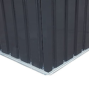 6.3' x 9.1’ Large Outdoor Storage Shed, Sturdy Utility Tool Lawn Mower Equipment Organizer for Backyard Garden w/Gable Roof, Lockable Sliding Door, Vents, Floor Frame - Grey