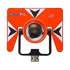 AdirPro All-Metal Single Tilt Prism- Fits All 0/-30mm Offset Total Stations Surveying Tool With Case Soft Bag, Ideal as Land Surveying Equipment, Orange