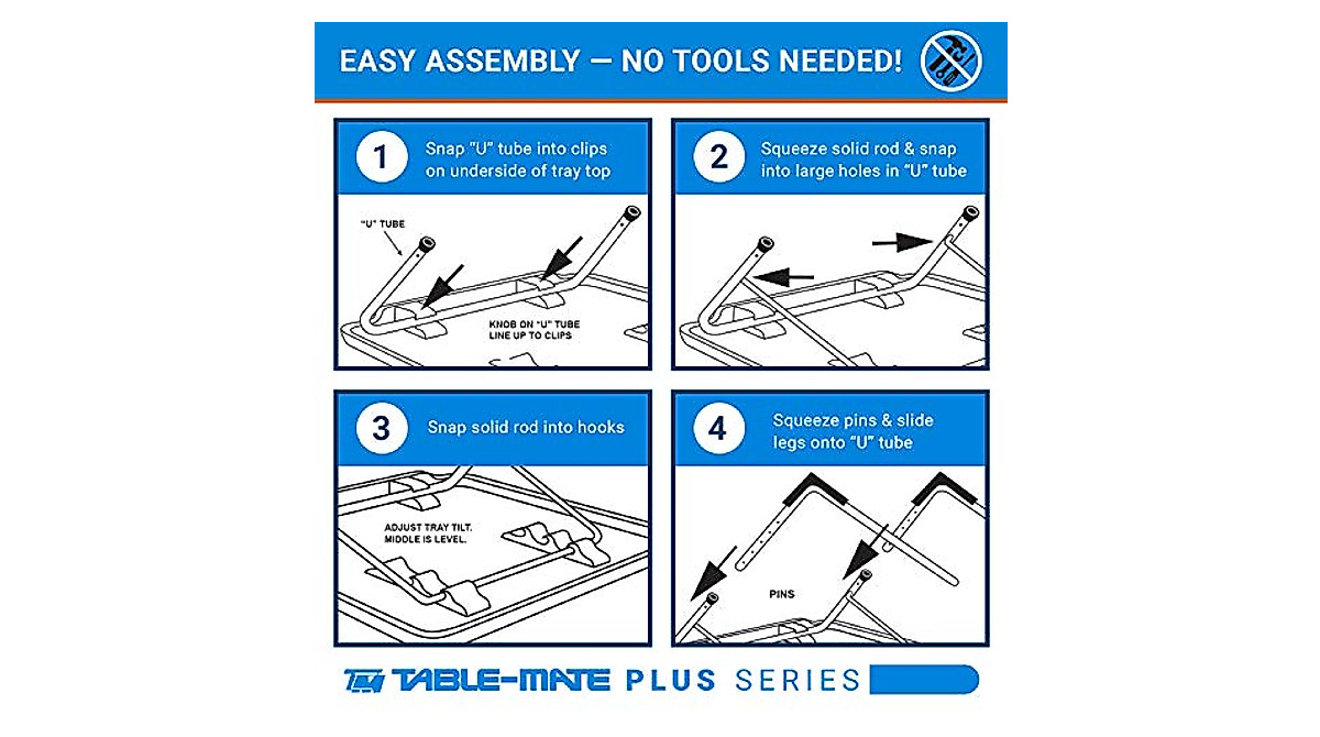 Table-Mate II Plus: Adjustable Folding TV Tray Table