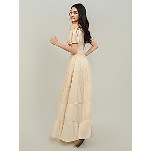 Zhitunemi Renaissance Costumes Women Medieval Chemise Dress Under Dress Peasant Irish Beige S