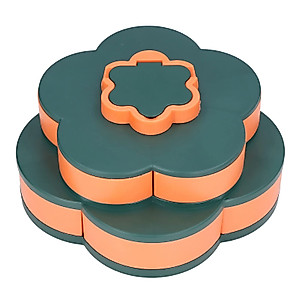 Snack Serving Tray Multifunction Large Capacity Flower Shape Nut Candy Serving Container for Home (Double Layer)