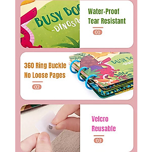 MIKNEKE DIY Quiet Book for Toddlers, Montessori Busy Book for Kids, Vehicle Preschool Learning Activities Learning & Education Toys