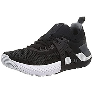 Under Armour Men's Project Rock 4 Training Shoe (10.5, Black/White, Numeric_10_Point_5)