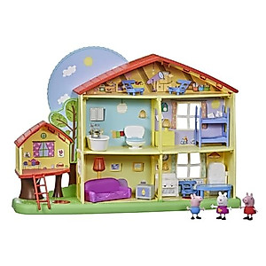 Peppa Pig F2188 Peppa's Speelhuis, Van Opstaan tot naar Bed Gaan speelmomenten voor peuters met gesproken zinnetjes, Licht en geluiden. Geschikt vanaf 3 jaar.,Multi kleuren