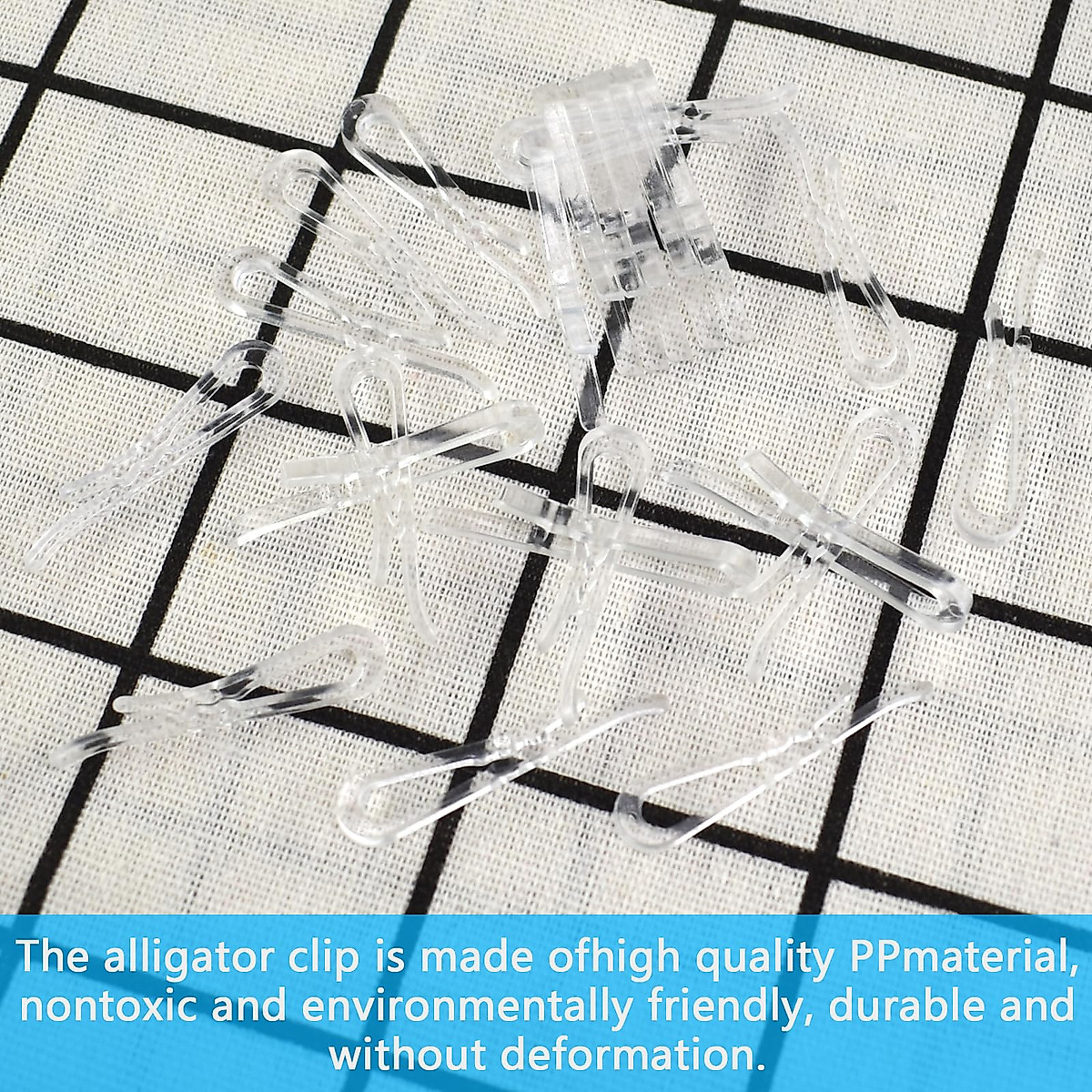 SHRJ 300Pcs Plastic Alligator Clip U Shape Clothespins Transparent Shirt Fixing for Ties Socks Pants Skirts, Hold Garments in Place, 1.5inch/38mm