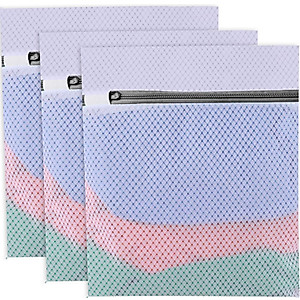BAGAIL Set of 3 Mesh Laundry Bags for Blouse,Hosiery,Underwear,Sweaters,etc. Premium Laundry Bags for Travel Storage Organization (3 L)