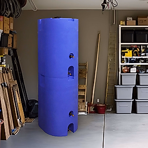 WaterPrepared 160 Gallon Unique Stackable Utility Water Tank with Large Cap for Easy Filling & 2 Spigots, Fits Through Standard Doorway, Blue (2 Pack)