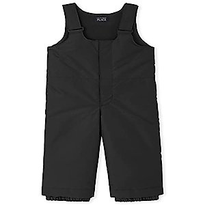 The Children's Place Baby Boys And Solid Toddler Sleeveless Woven Snow Overalls, Black, 3T US