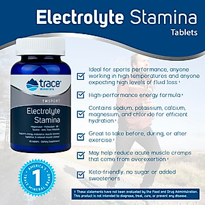 Trace Minerals | Electrolyte Stamina Tablets | Magnesium & Potassium to Promote Energy, Hydration & Muscle Endurance | Vegan, Gluten Free, Sugar Free | 90 count (15-Day supply)