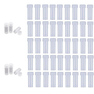 Honbay 20pcs 5ml Plastic Test Tubes Screw Cap Vial Orange Seal Cap Container