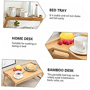 USHOBE 1pc Multifunctional Folding Table Drink Tray Portable Desk for Laptop Dresser Nightstand Set Bed Tray Breakfast Serving Tray Media Bed Tray Bed Food Trays Folding Desk Bed Desk