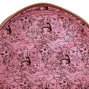 Loungefly Disney Princesses Floral Print Faux Leather Womens Double Strap Shoulder Bag Purse