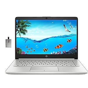 HP Stream 14" HD Laptop, AMD Athlon Silver 3050U Processor, 8GB RAM, 128GB SSD, 720p HD Webcam, AMD Radeon Graphics, Bluetooth, Windows 10 Home, Silver, 32GB Hotface USB Card