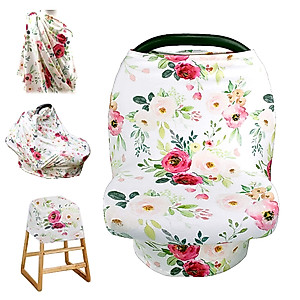 Baby Car Seat Cover for Baby Boys and Girls, 2 Pack, Multiuse - Nursing Breastfeeding Covers,Shopping Cart/High Chair/Stroller Covers,Infinity Scarf,Car Seat Canopies