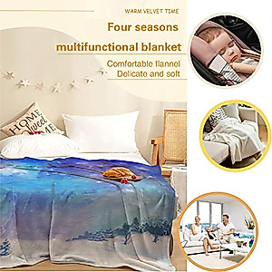 Gyapuk Feathers Pattern,Weighted Blanket for Adult,Peacock Bird Feathers,Flannel Cozy Plush Bed Blanket,Fuzzy Blanket Full Size,Soft Blanket for Sofa Bed,Navy Blue Orange,30x40in